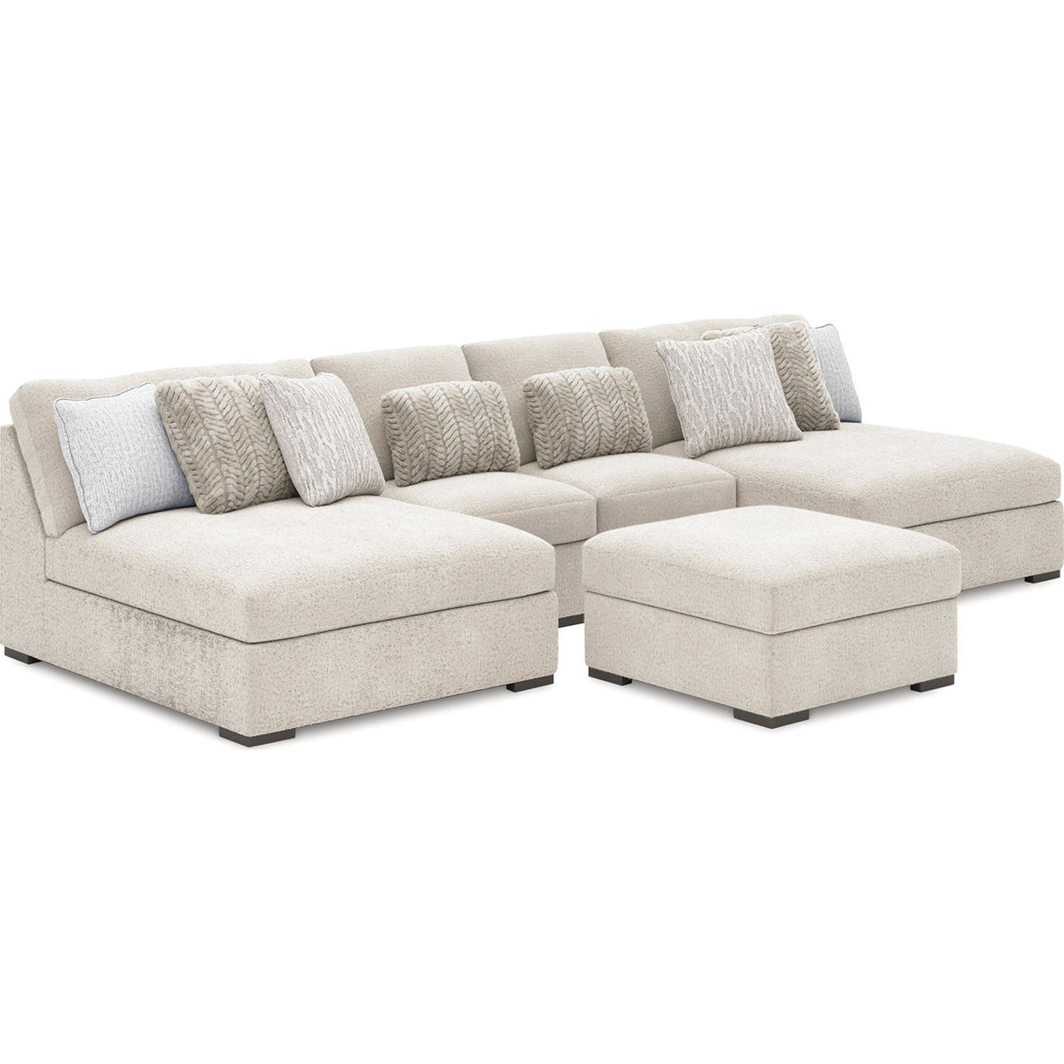 Cuddle Plush 4 Piece Modular Sectional with Dual Chaise | Arctic Home ...